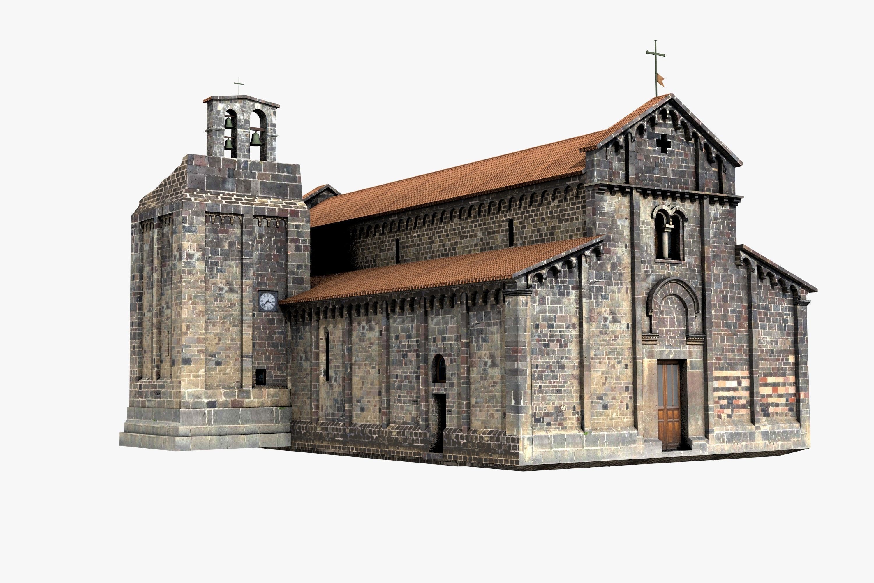 3D model Romanic Church of Ardara - Exterior Only - Low Poly VR / AR ...