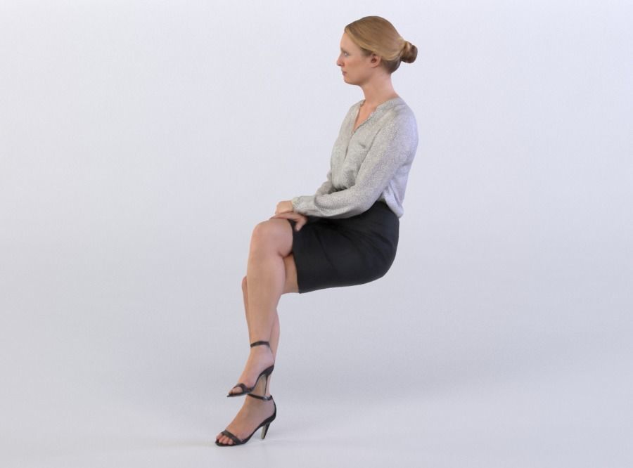 Maria 0255 Woman Sitting Leg Over Knee 3d Model Cgtrader