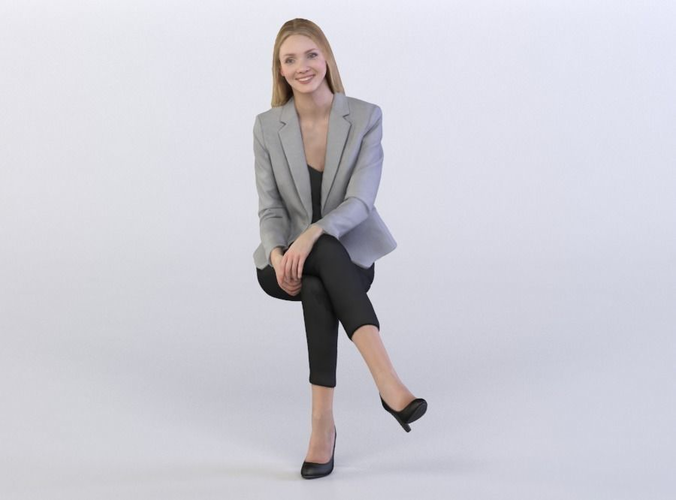 Janna 0507 Woman sitting, leg over the knee 3D model | CGTrader
