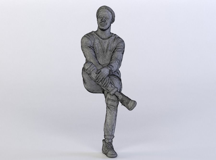 Tyrone 0490 Man sitting, leg over knee 3D model | CGTrader