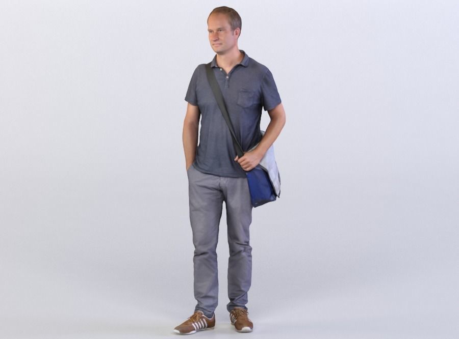 Max 0168 Man carrying a bag 3D model | CGTrader
