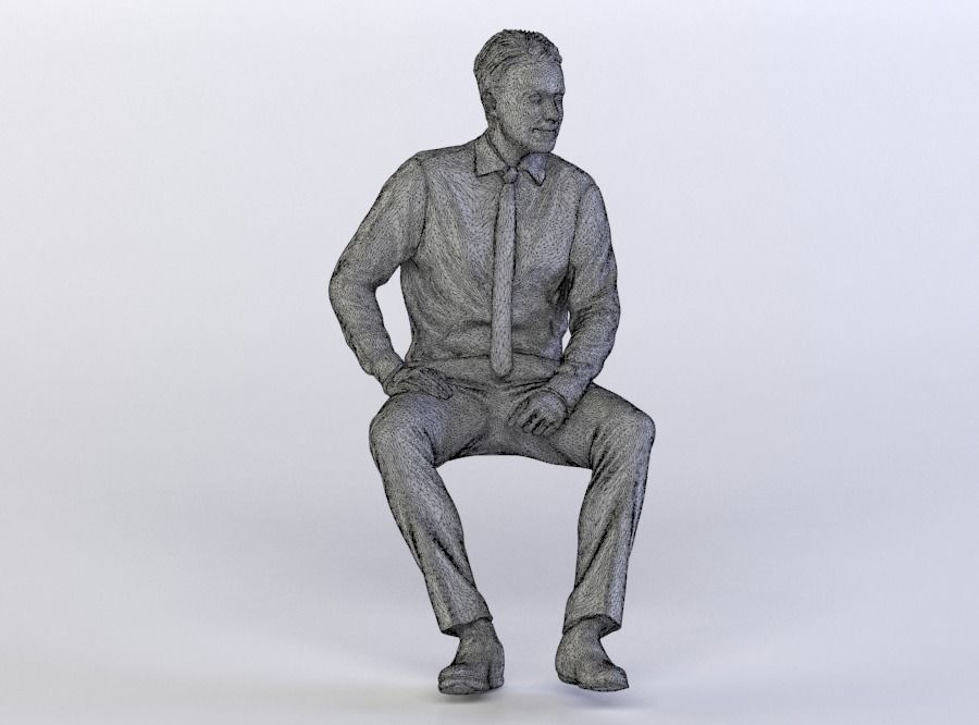 Dennis 0277 Business man sitting 3D model | CGTrader