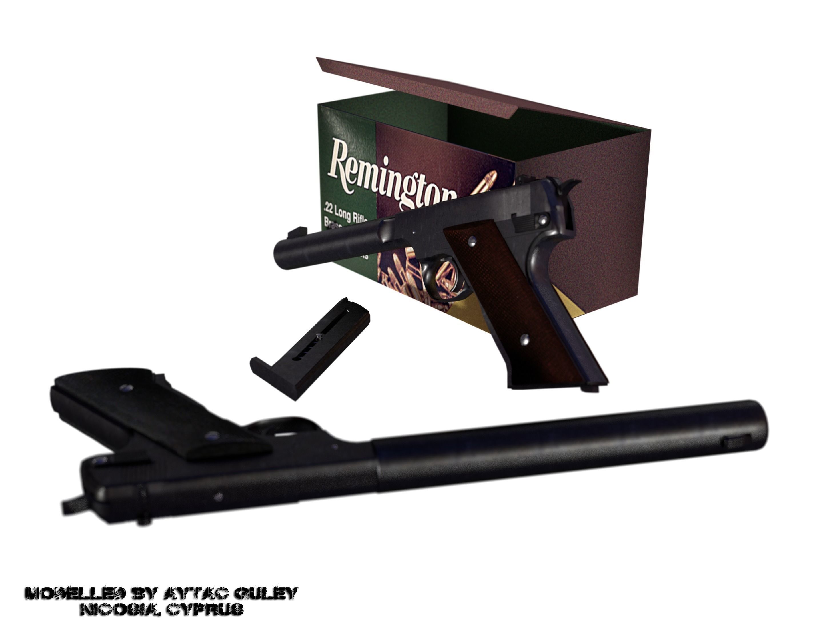 3D model High Standard HDM Pistol 3D Model VR / AR / low-poly rigged ...