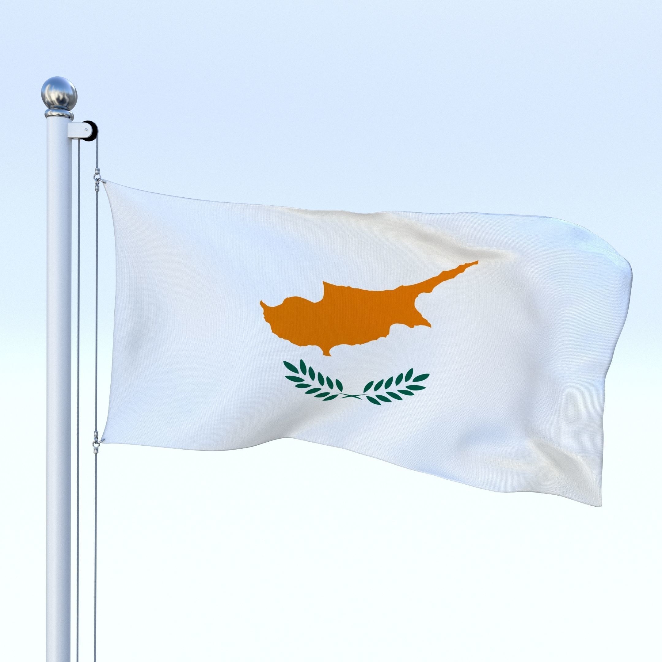 3D model Animated Cyprus Flag VR / AR / low-poly animated | CGTrader