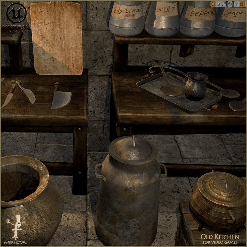 3D model Old Kitchen VR / AR / low-poly | CGTrader