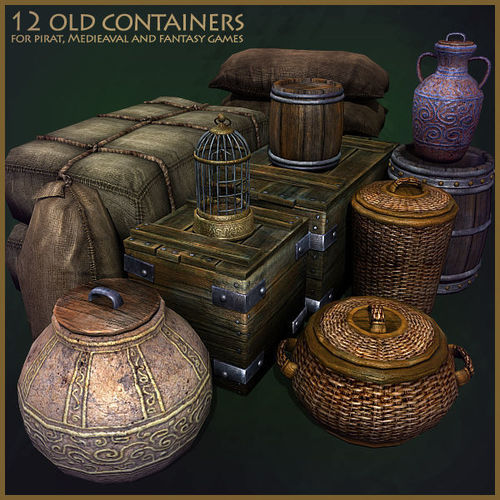 3D model 12 Old Containers VR / AR / low-poly | CGTrader