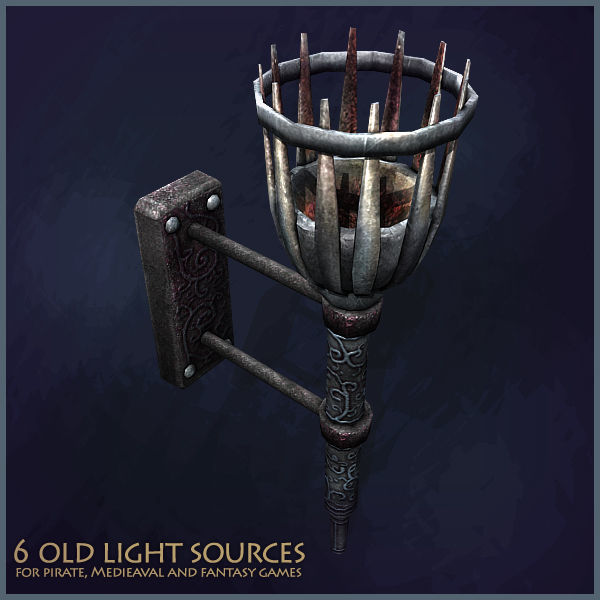 3D model 6 Old Light Sources VR / AR / low-poly | CGTrader