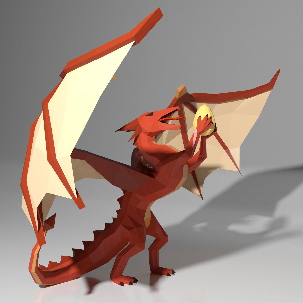 3D model Dragon low poly style VR / AR / low-poly | CGTrader
