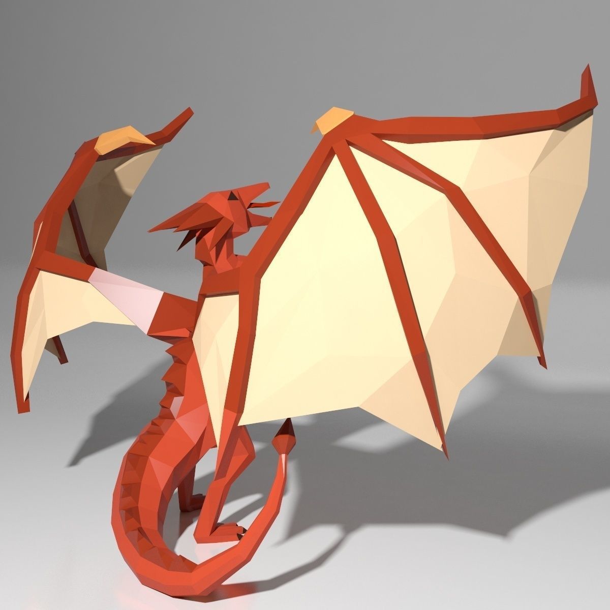 3D model Dragon low poly style VR / AR / low-poly | CGTrader