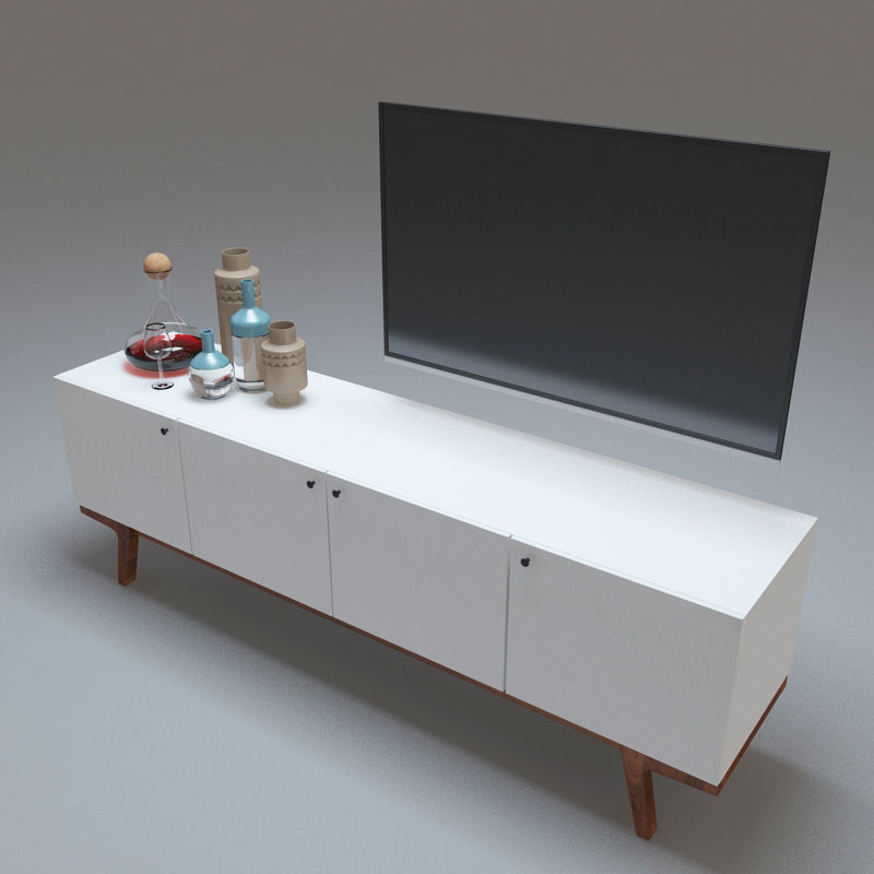 West Elm modern media console 3D model | CGTrader