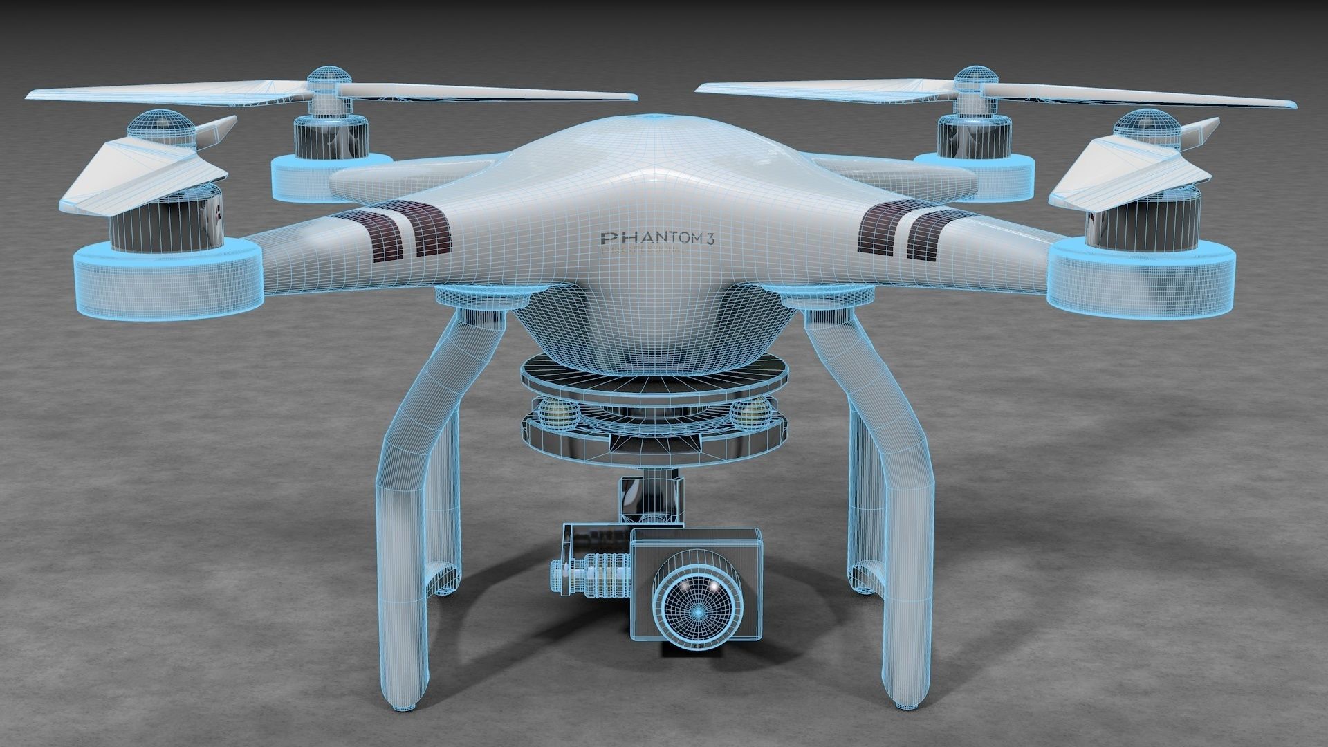 3D model DJI Phantom 3 Drone VR / AR / low-poly animated | CGTrader