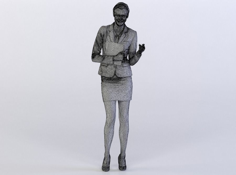 Stephanie 0390 Woman holding a tablet 3D model | CGTrader