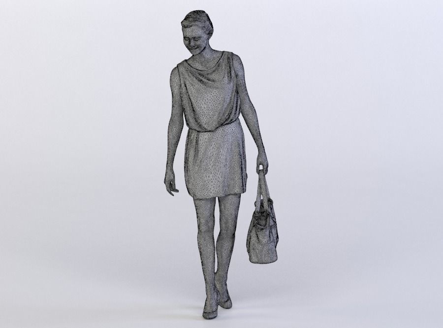 Stephanie 372 Woman carrying a bag 3D model | CGTrader