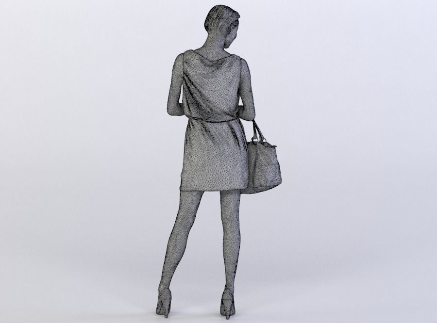 Stephanie 0474 Woman holding a bag 3D model | CGTrader