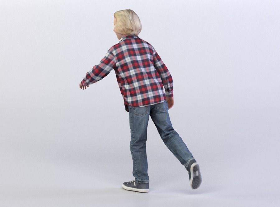 Tim 0209 Child Standing Leaning Forward 3D Model MAX OBJ C4D MAT ...