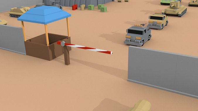 3D model Low Poly Military Base Pack VR / AR / low-poly FBX BLEND UNITYPACKAGE | CGTrader.com
