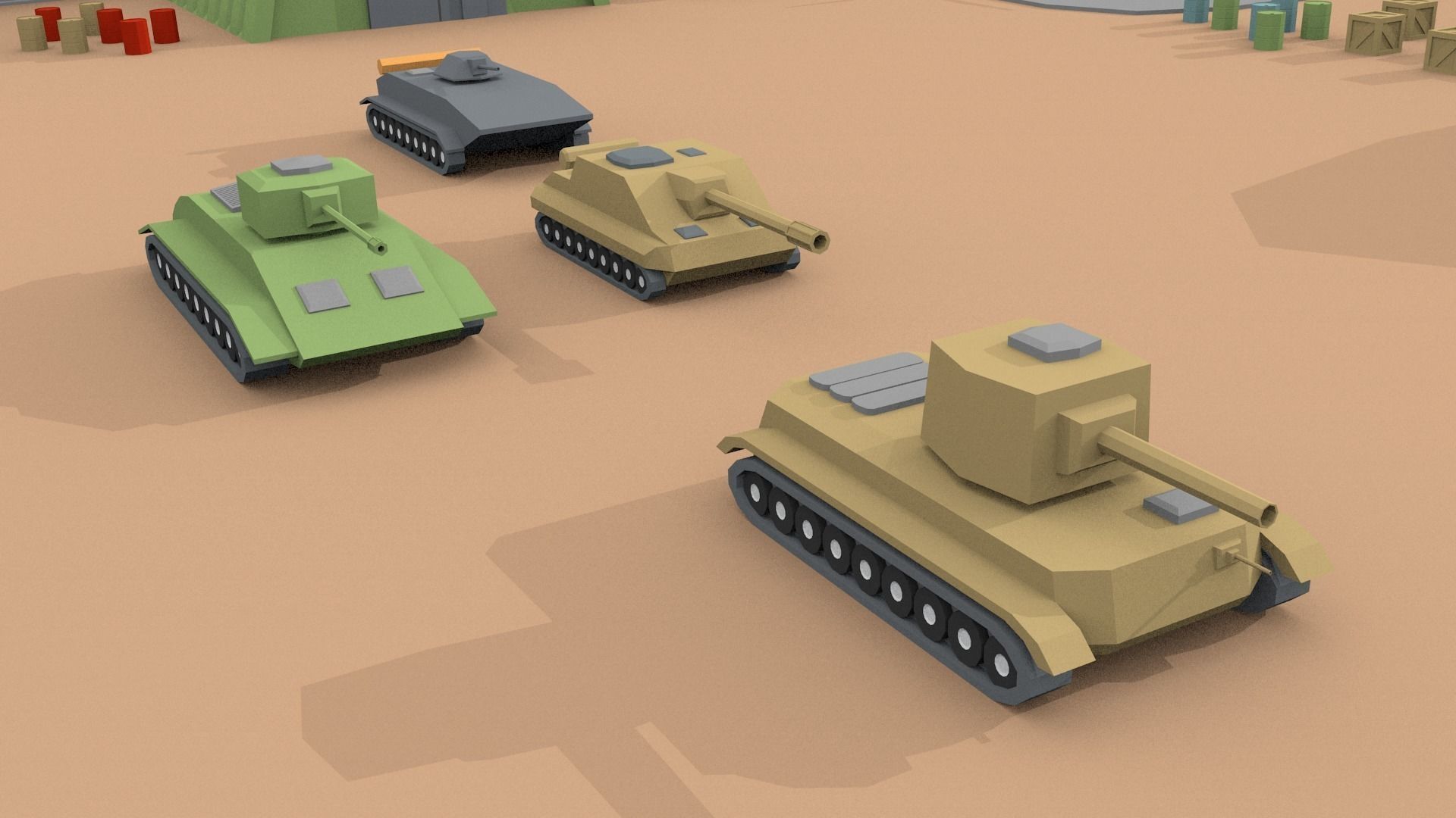 3D model Low Poly Military Base Pack VR / AR / low-poly | CGTrader