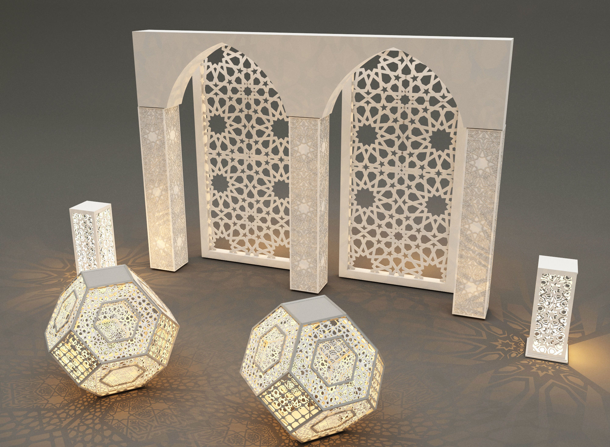 Islamic Decoration1 3D model | CGTrader
