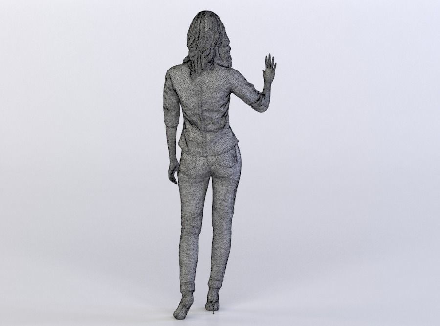Mei 0352 Woman holding her hand up 3D model | CGTrader