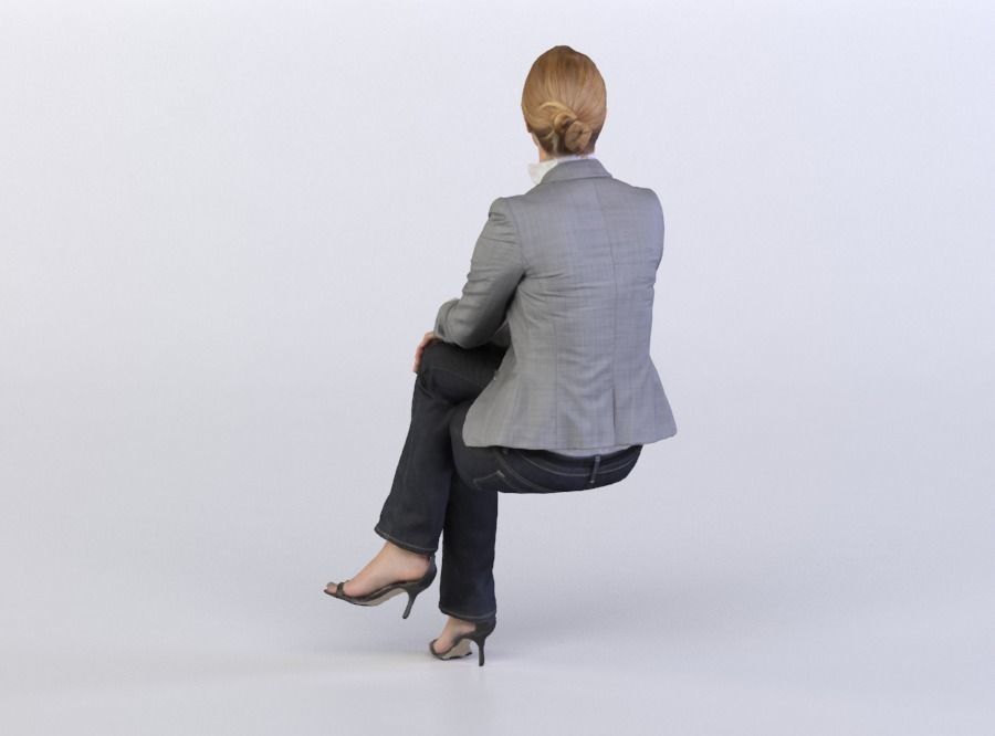 Maria 0062 Woman sitting, leg over the knee 3D model | CGTrader