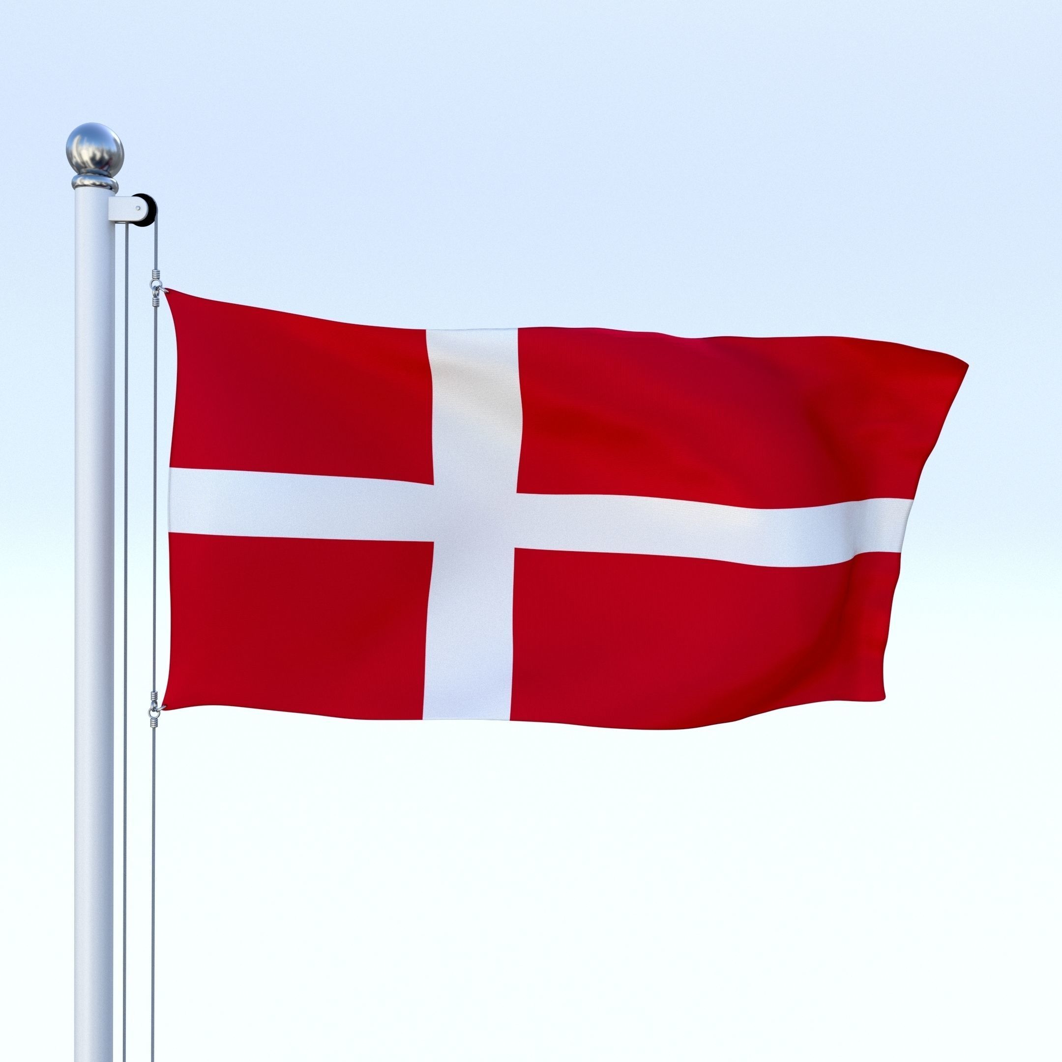 3D model Animated Denmark Flag VR / AR / low-poly animated | CGTrader
