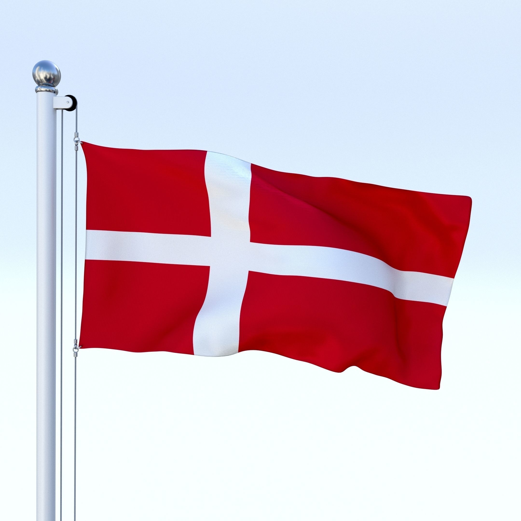 3D model Animated Denmark Flag VR / AR / low-poly animated | CGTrader