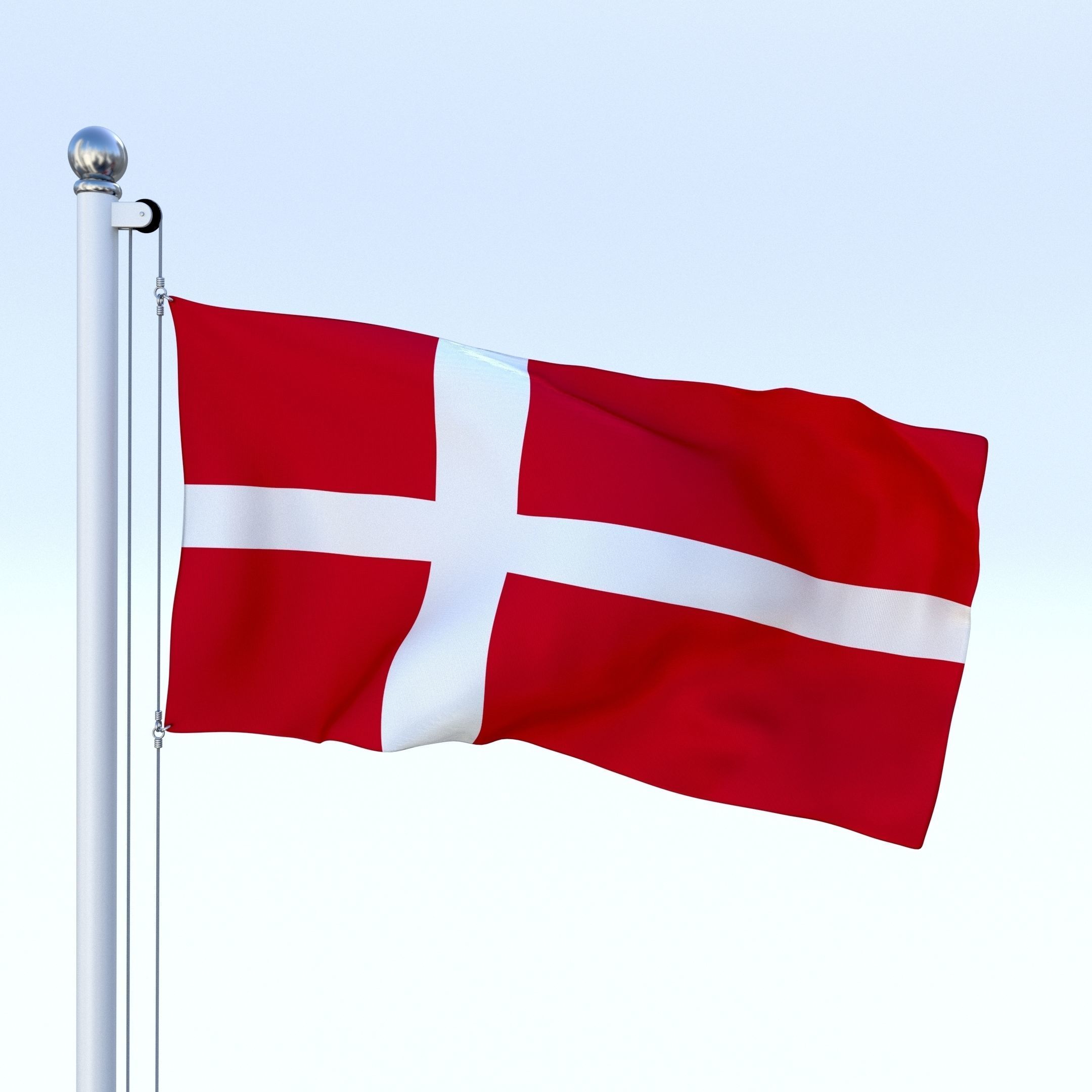 3D model Animated Denmark Flag VR / AR / low-poly animated | CGTrader