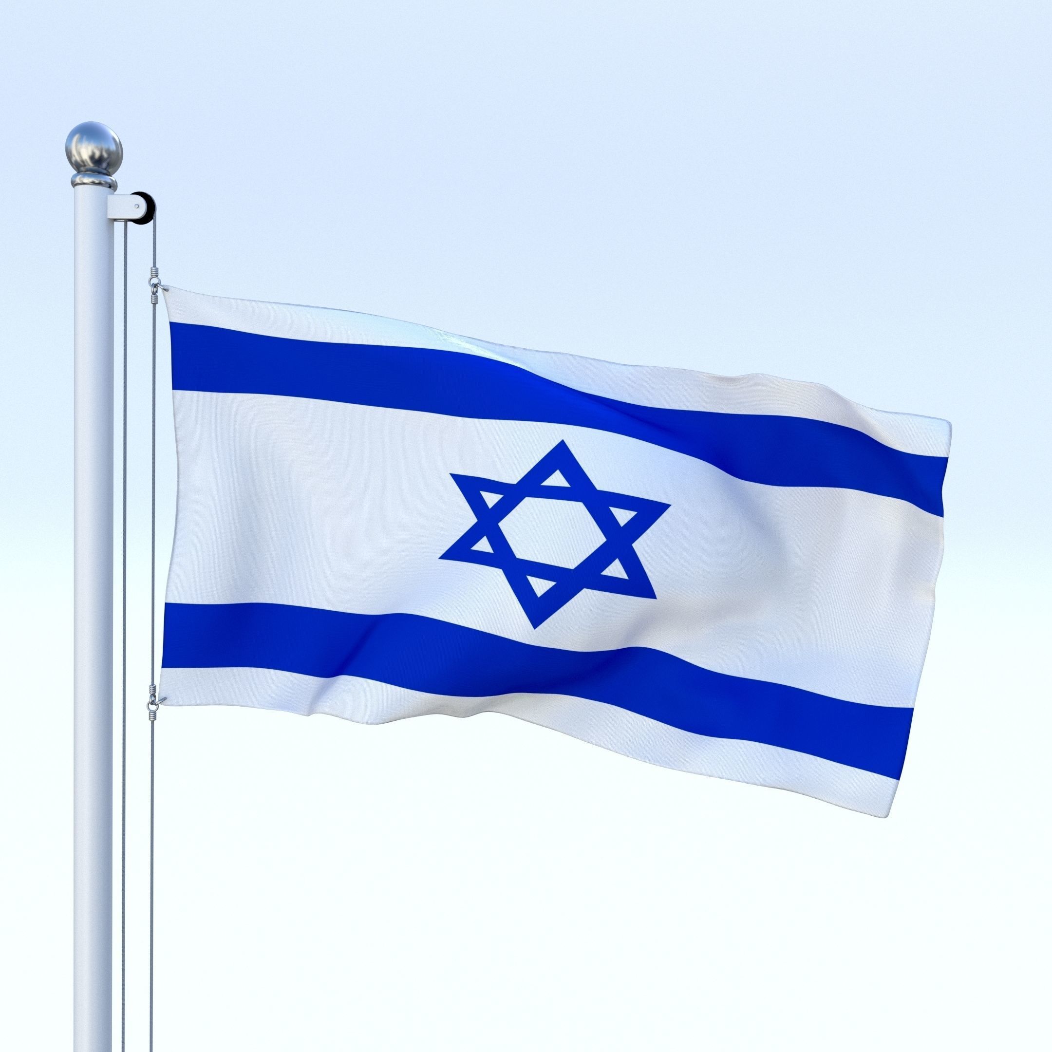 3D model Animated Israel Flag VR / AR / low-poly animated | CGTrader