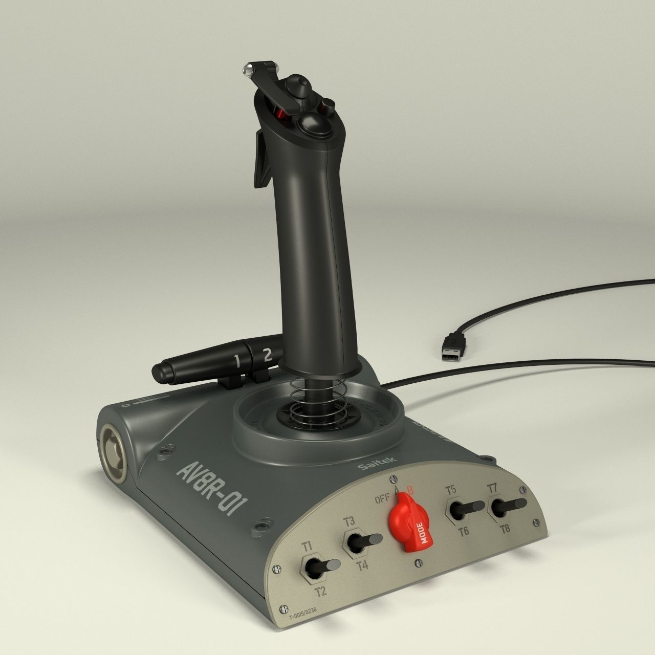 Saitek AV8R joystick 3D model rigged | CGTrader