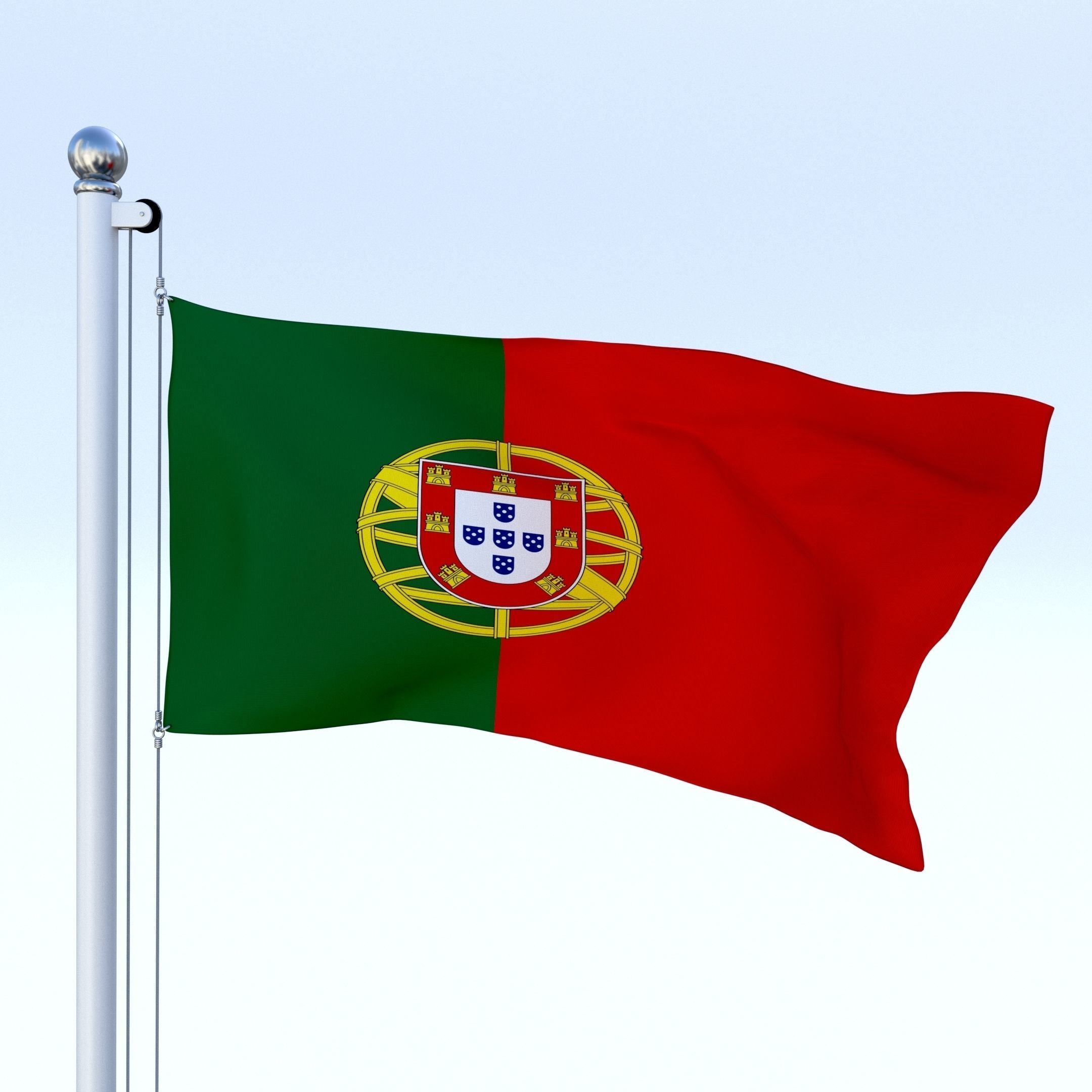 3D model Animated Portugal Flag VR / AR / low-poly animated | CGTrader