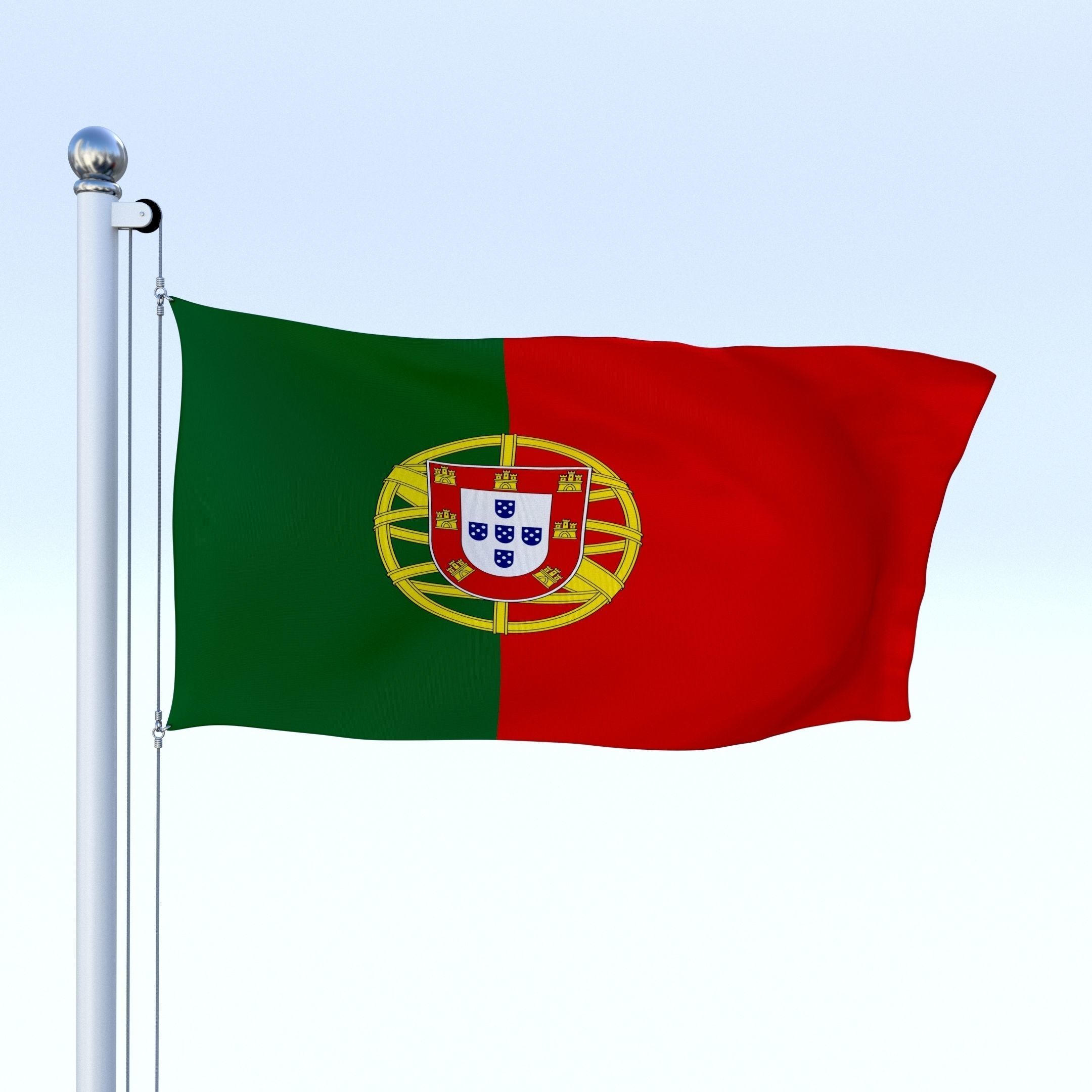 3D model Animated Portugal Flag VR / AR / low-poly animated | CGTrader