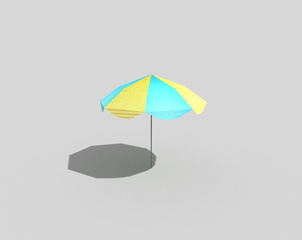 3D model low poly parasol beach umbrella VR / AR / low-poly | CGTrader
