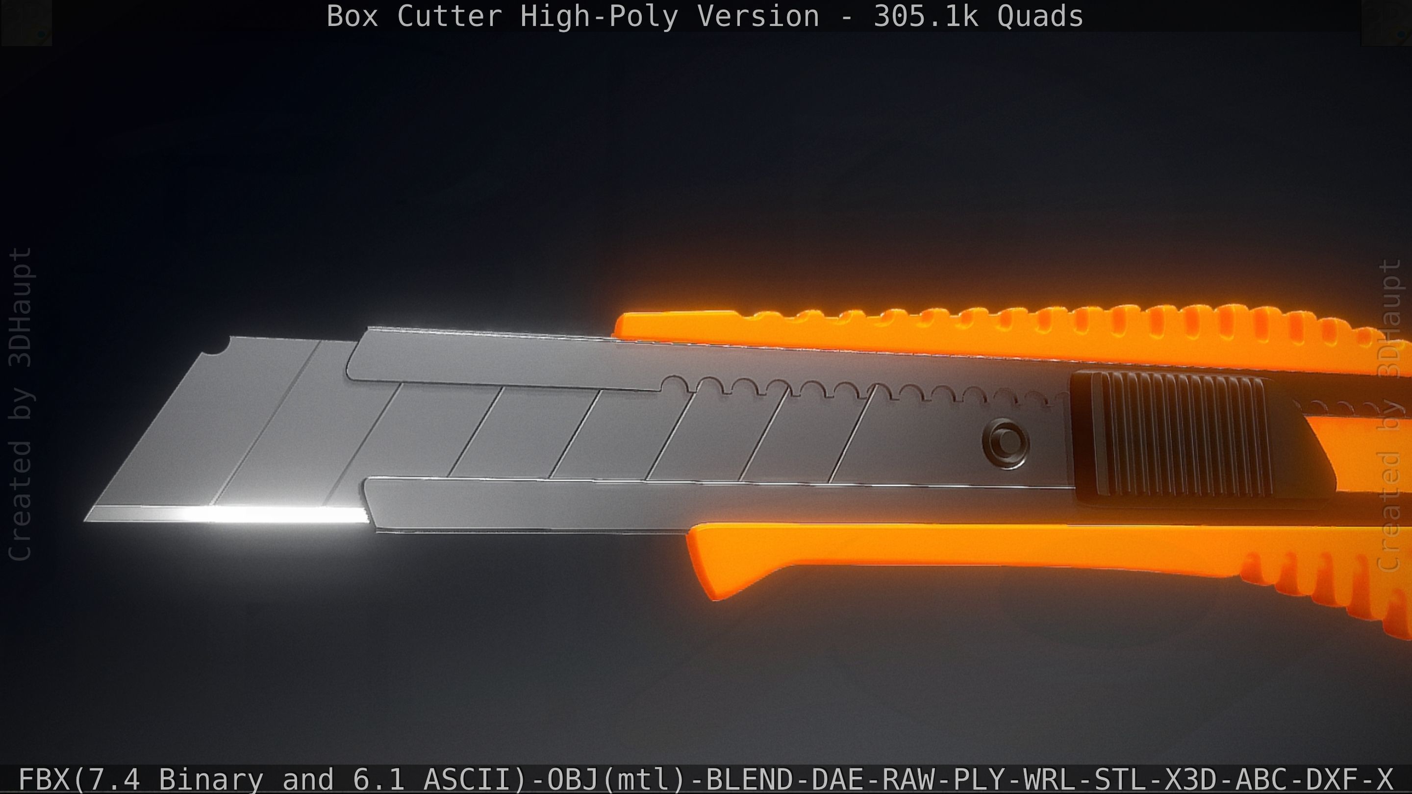 Box Cutter Highpoly Version 3D model animated rigged | CGTrader