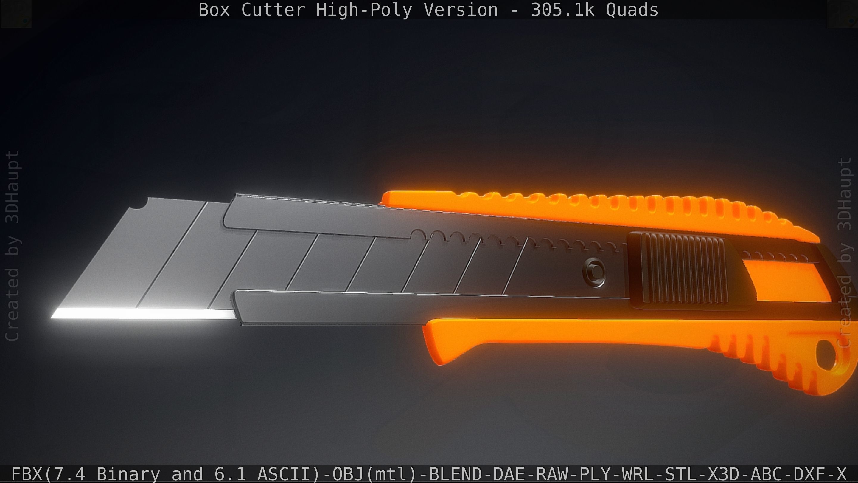 Box Cutter Highpoly Version 3D model animated rigged | CGTrader