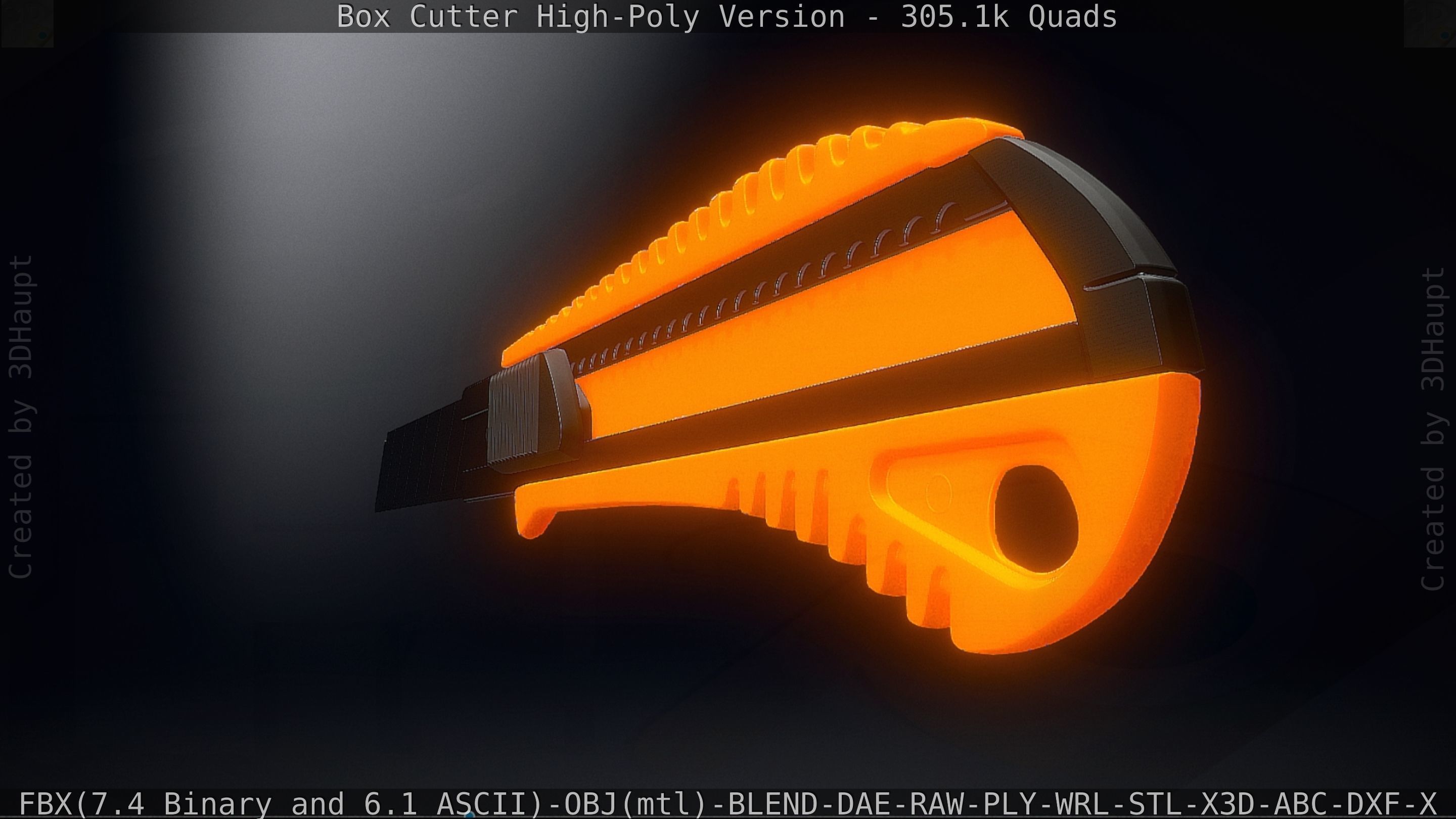 Box Cutter Highpoly Version 3D model animated rigged | CGTrader