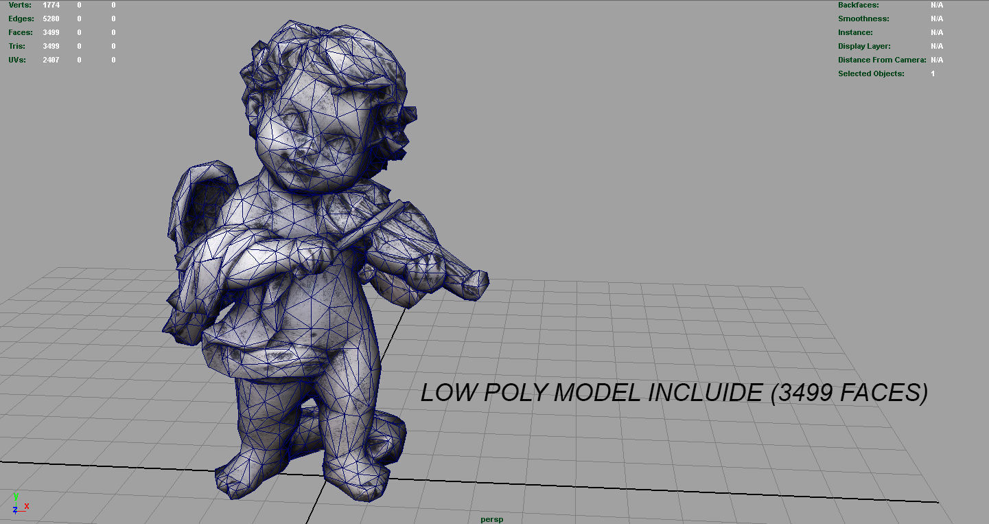 3D model Angel statue of cupid VR / AR / low-poly | CGTrader