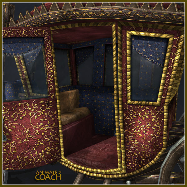 3D model Animated Medieval Coach VR / AR / low-poly rigged animated ...