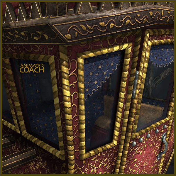 3D model Animated Medieval Coach VR / AR / low-poly rigged animated ...