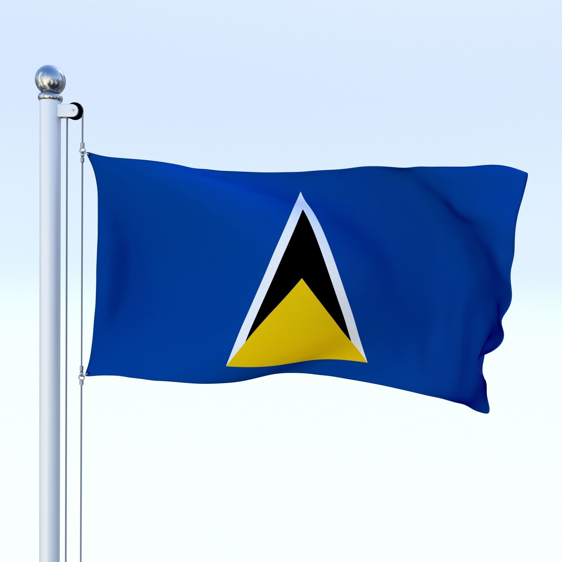 3D model Animated Saint Lucia Flag VR / AR / low-poly | CGTrader