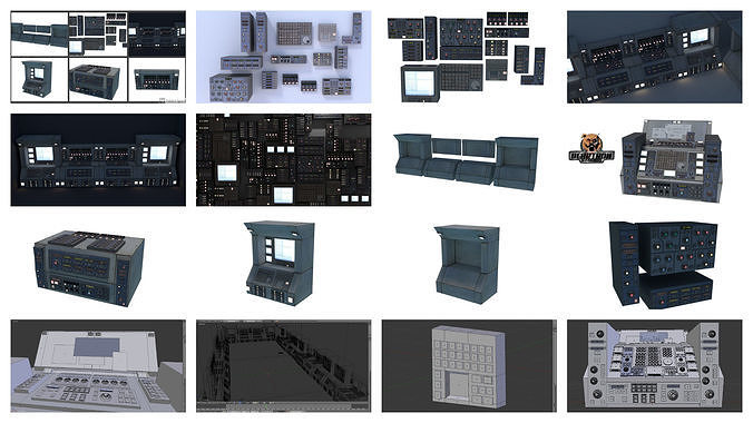 3D model Modular Electronics Scenery Props Environment Pack Sci Fi VR ...