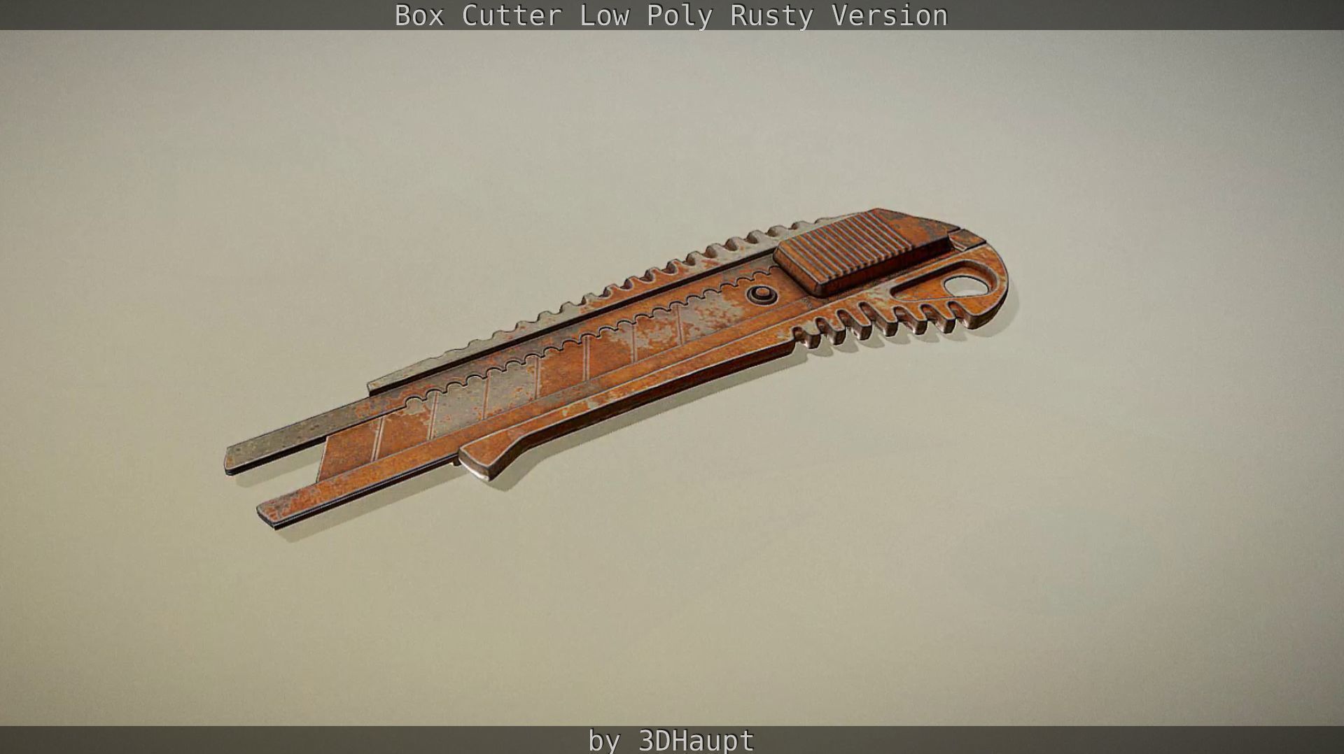 3D model Box Cutter Lowpoly Rusty Version - Gameready - PBR VR / AR ...