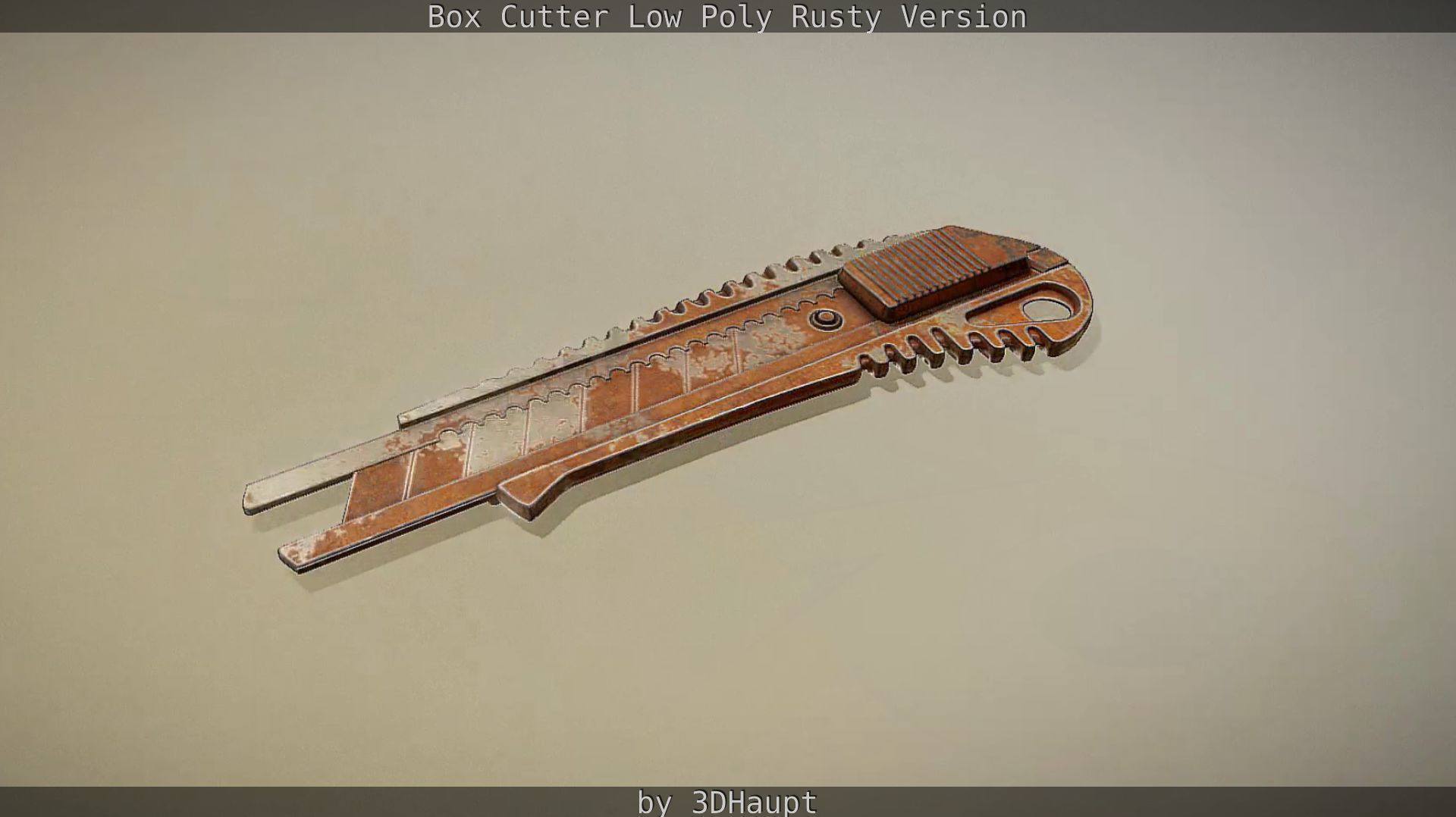 3D model Box Cutter Lowpoly Rusty Version - Gameready - PBR VR / AR ...