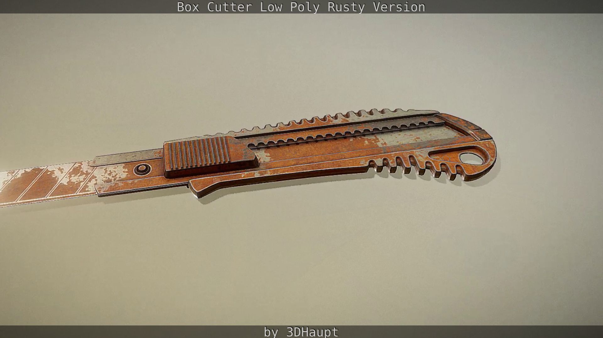 3D model Box Cutter Lowpoly Rusty Version - Gameready - PBR VR / AR ...