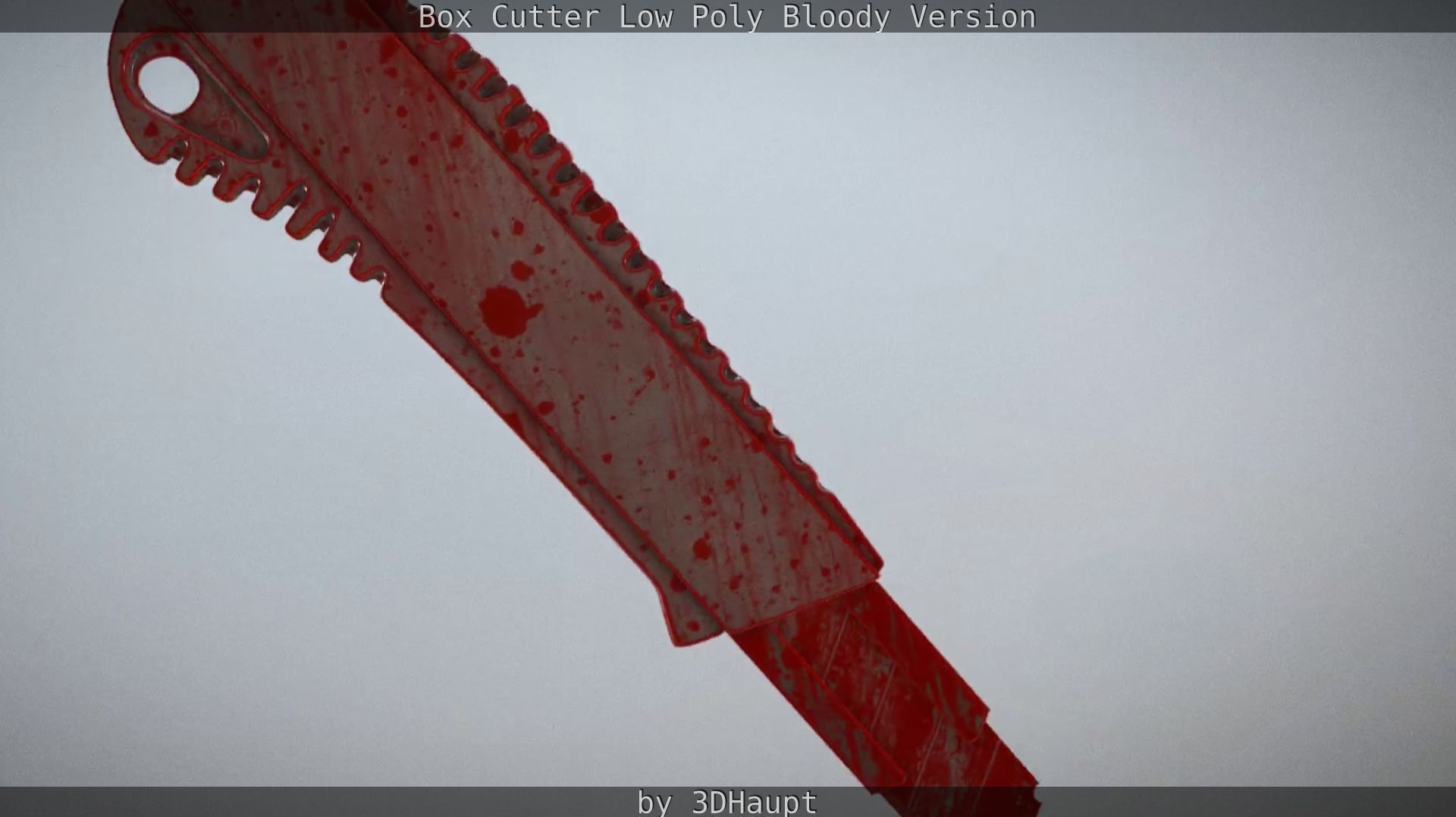 3D model Box Cutter Lowpoly Bloody Version - Gameready - PBR Textures ...