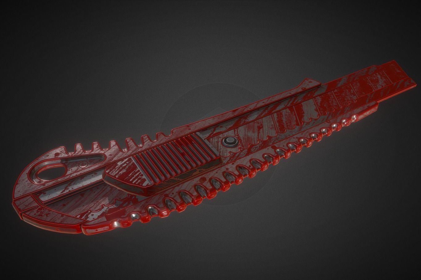 3D model Box Cutter Lowpoly Bloody Version - Gameready - PBR Textures ...