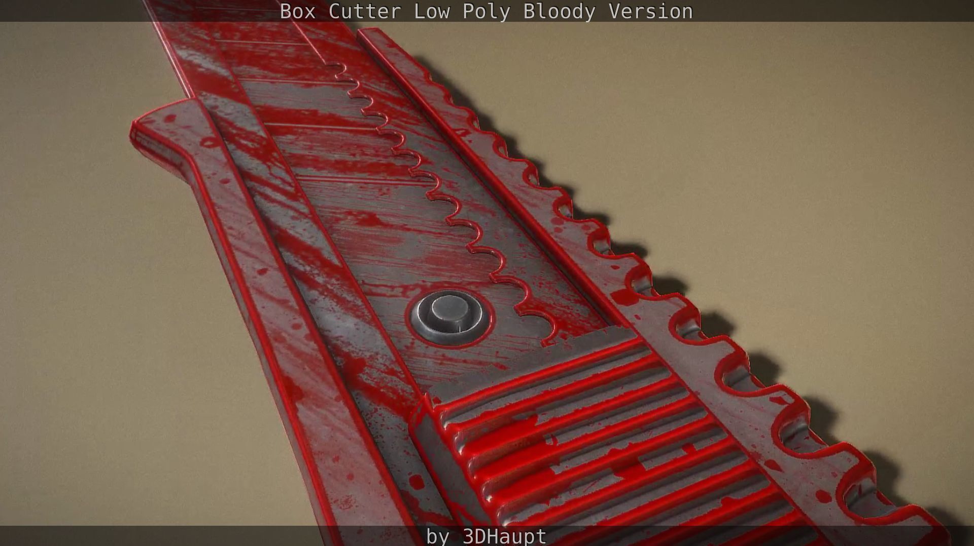 3D model Box Cutter Lowpoly Bloody Version - Gameready - PBR Textures ...