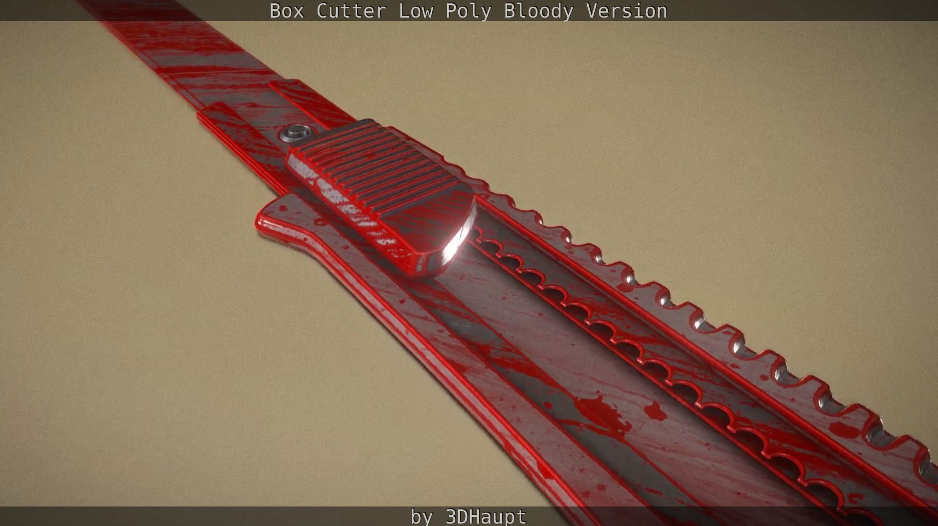 3D model Box Cutter Lowpoly Bloody Version - Gameready - PBR Textures ...