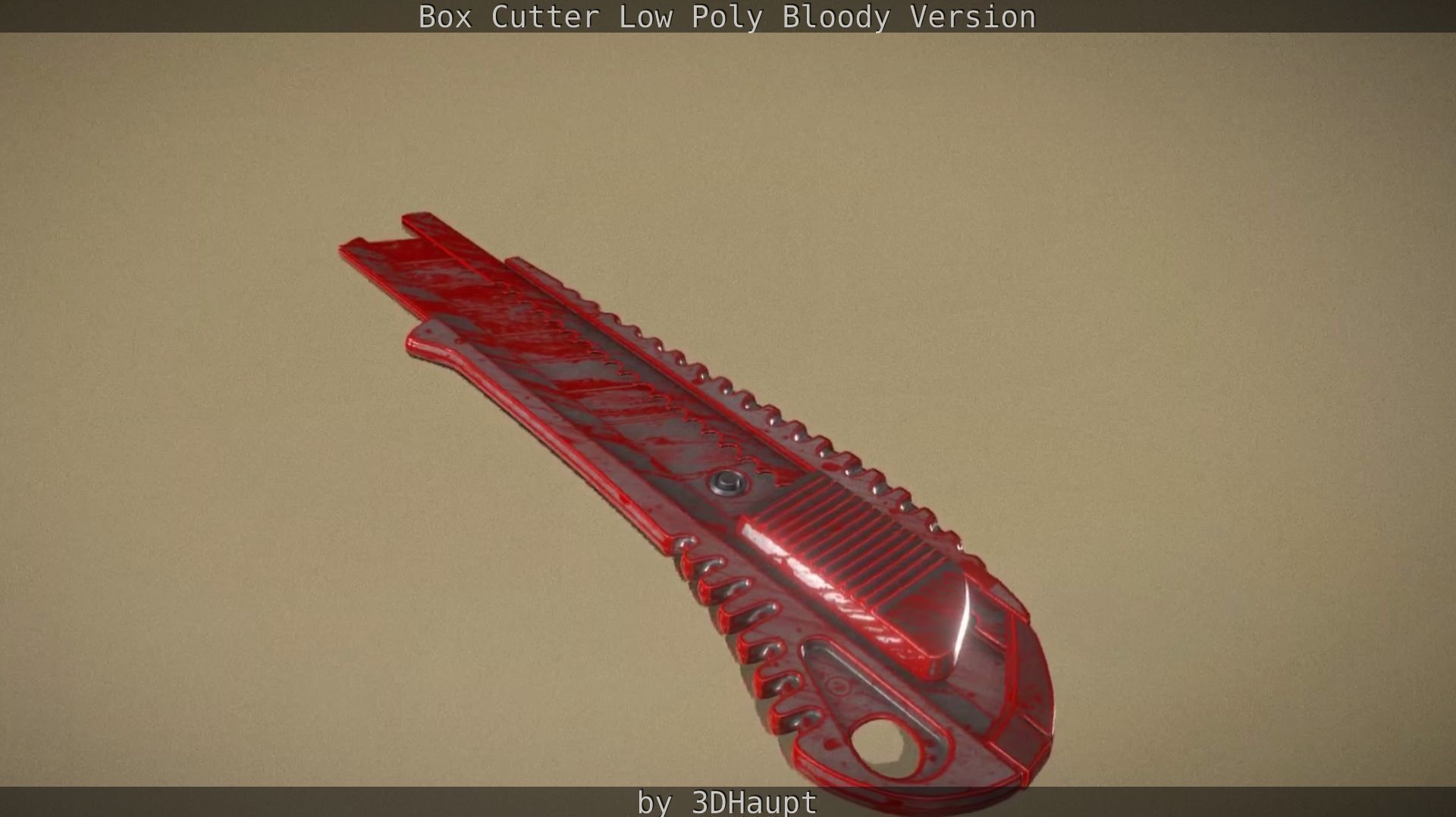 3D model Box Cutter Lowpoly Bloody Version - Gameready - PBR Textures ...
