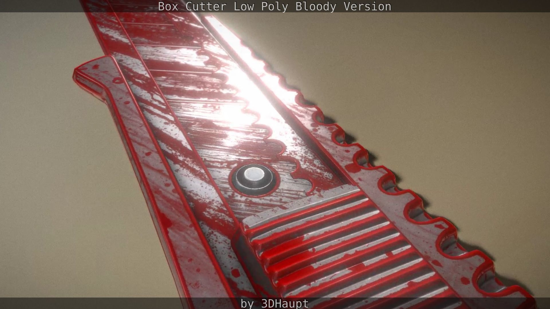 3D model Box Cutter Lowpoly Bloody Version - Gameready - PBR Textures ...