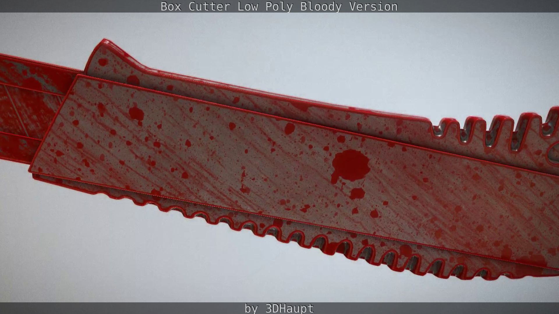 3D model Box Cutter Lowpoly Bloody Version - Gameready - PBR Textures ...
